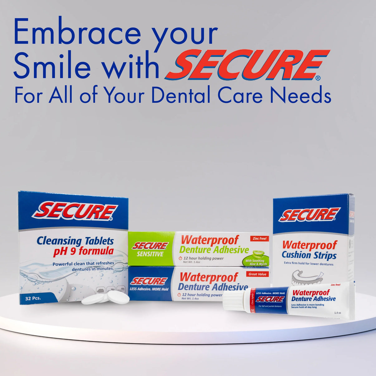 Secure Denture Adhesive Cushion Strips | Strong, All Day Hold – Secure ...