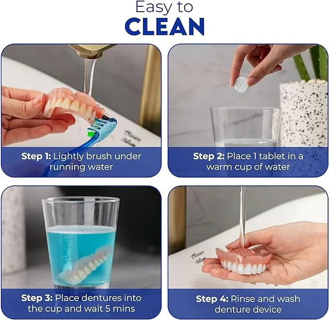 Secure Denture Cleansing Tablets | Powerful Formula for Deep Cleaning ...