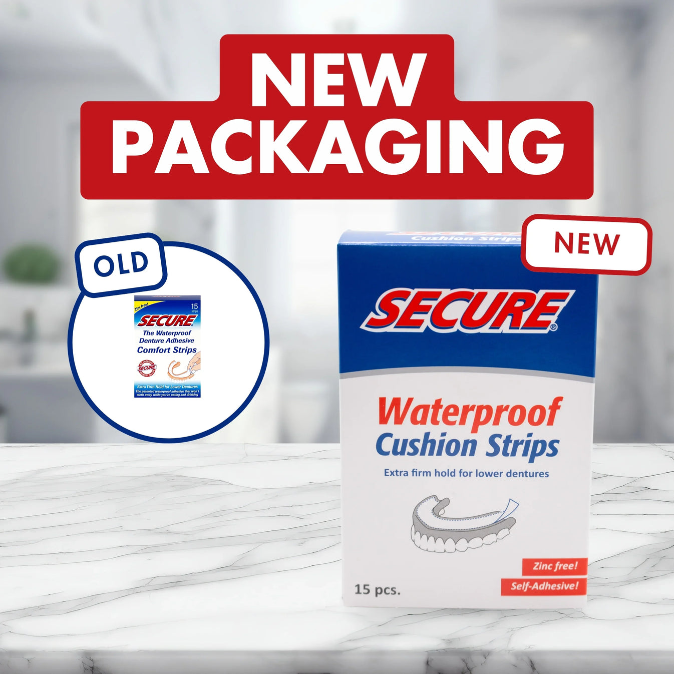 Secure Denture Adhesive Cushion Strips | Strong, All Day Hold – Secure ...